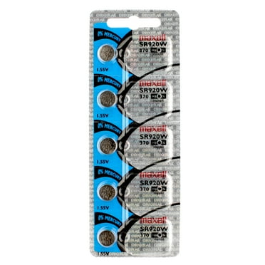 5PK Maxell Silver Oxide Watch Battery SR41W High Drain Replaces 392 ...