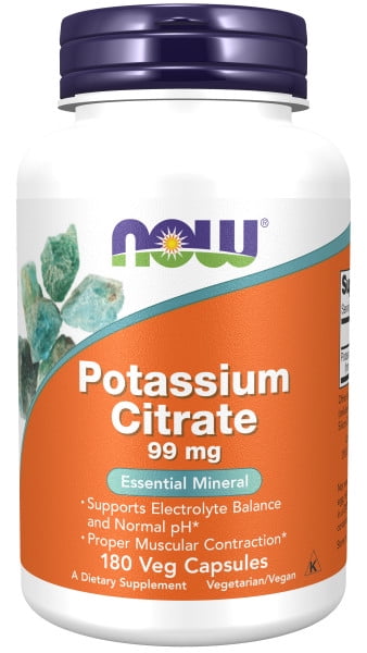 Suplemento de Potasio Citrato Now Foods 99 mg 180 Veg Caps | Walmart en ...