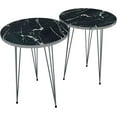 PAK HOME Set of 2 End Tables Round Wood Sofa Side Coffee Tables for ...