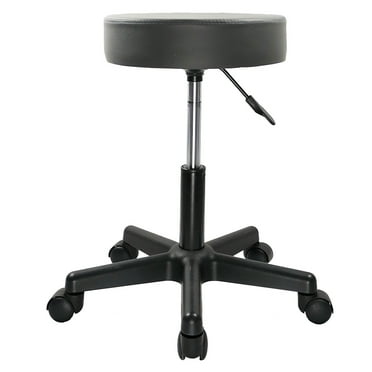 HOMCOM Round Salon Stool Height Adjustable, Hydraulic Rolling Swivel ...
