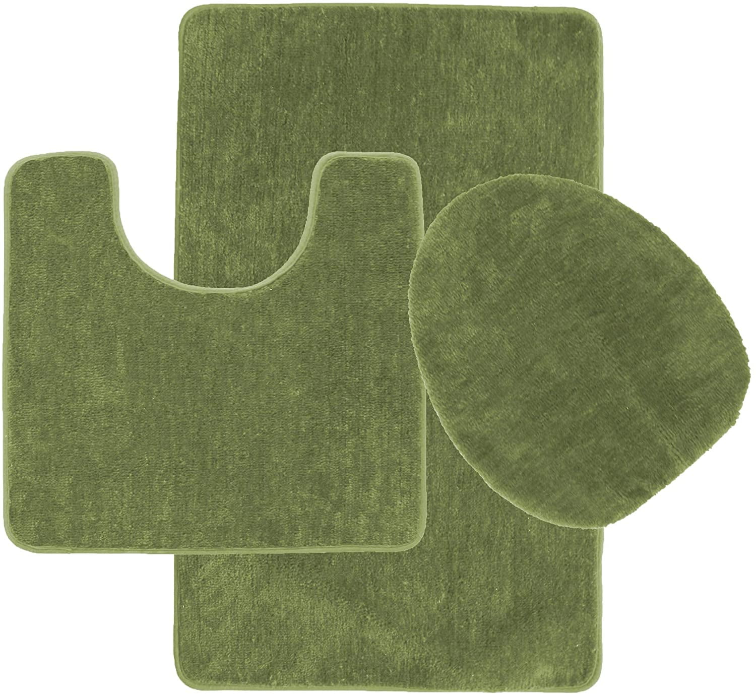 3 Piece Bathroom Rug Set Bath Rug, Contour Mat, and Lid Cover - Walmart.com