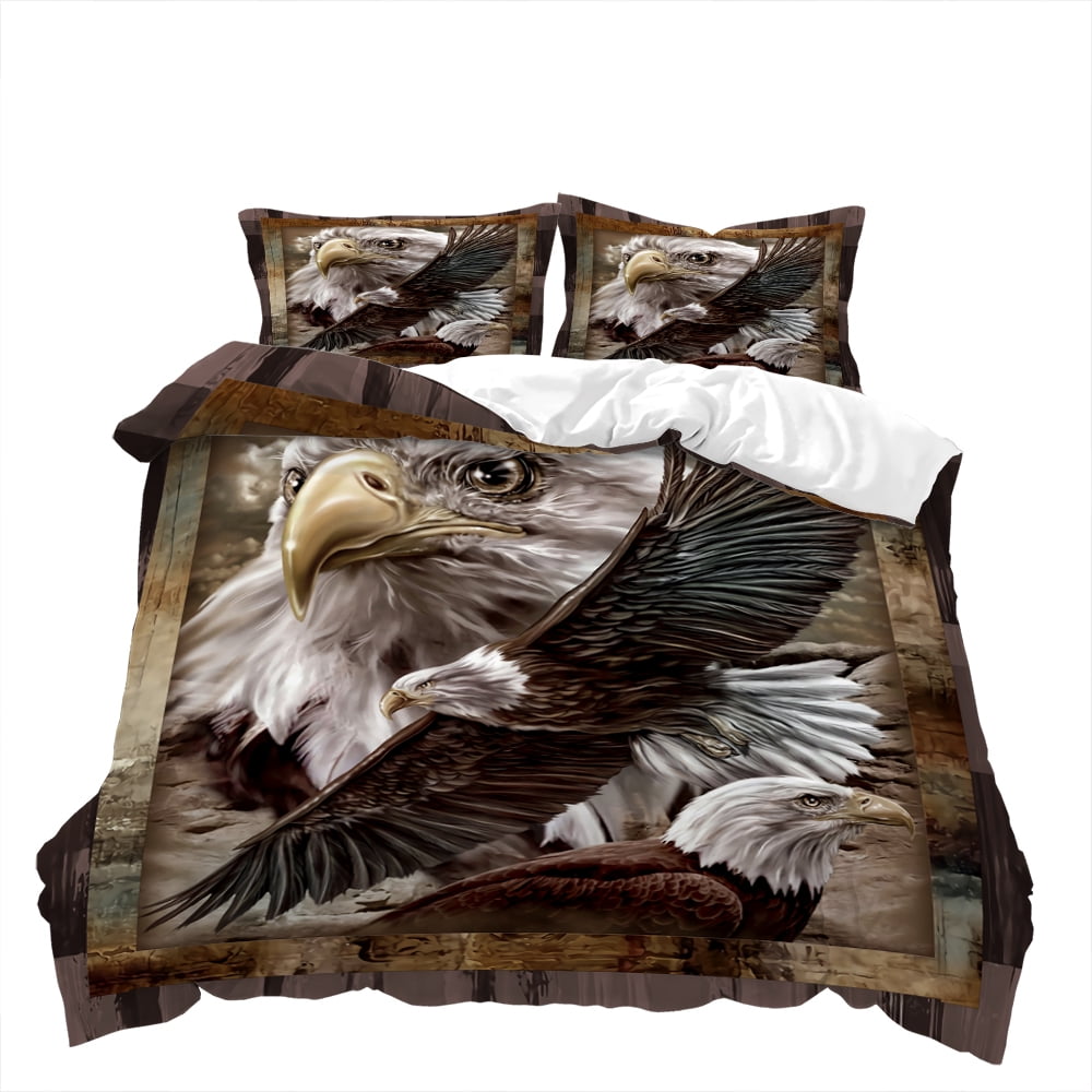 Hosima 3 Piece 3D Digital Printed Duvet Cover Double Bed Bedding Set ...