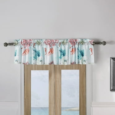 Global Trends Coastal Seashell Rod Pocket Style Window Valance, 84 W x ...