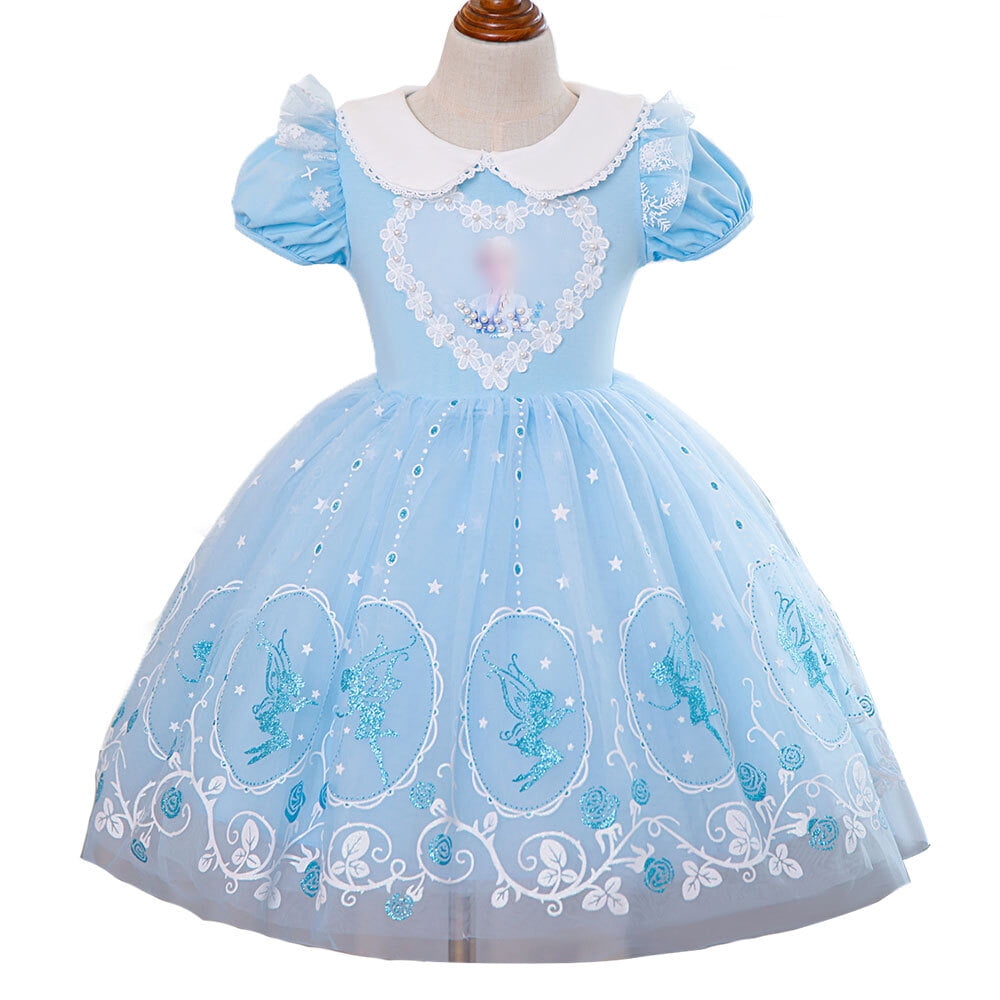SUEE Girls Snow Queen Princess Dress Elsa Short/Long Sleeve Costume ...