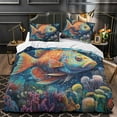 3D Fish Painting Bedding Set Teen Adult Creative Comforter Cover ...
