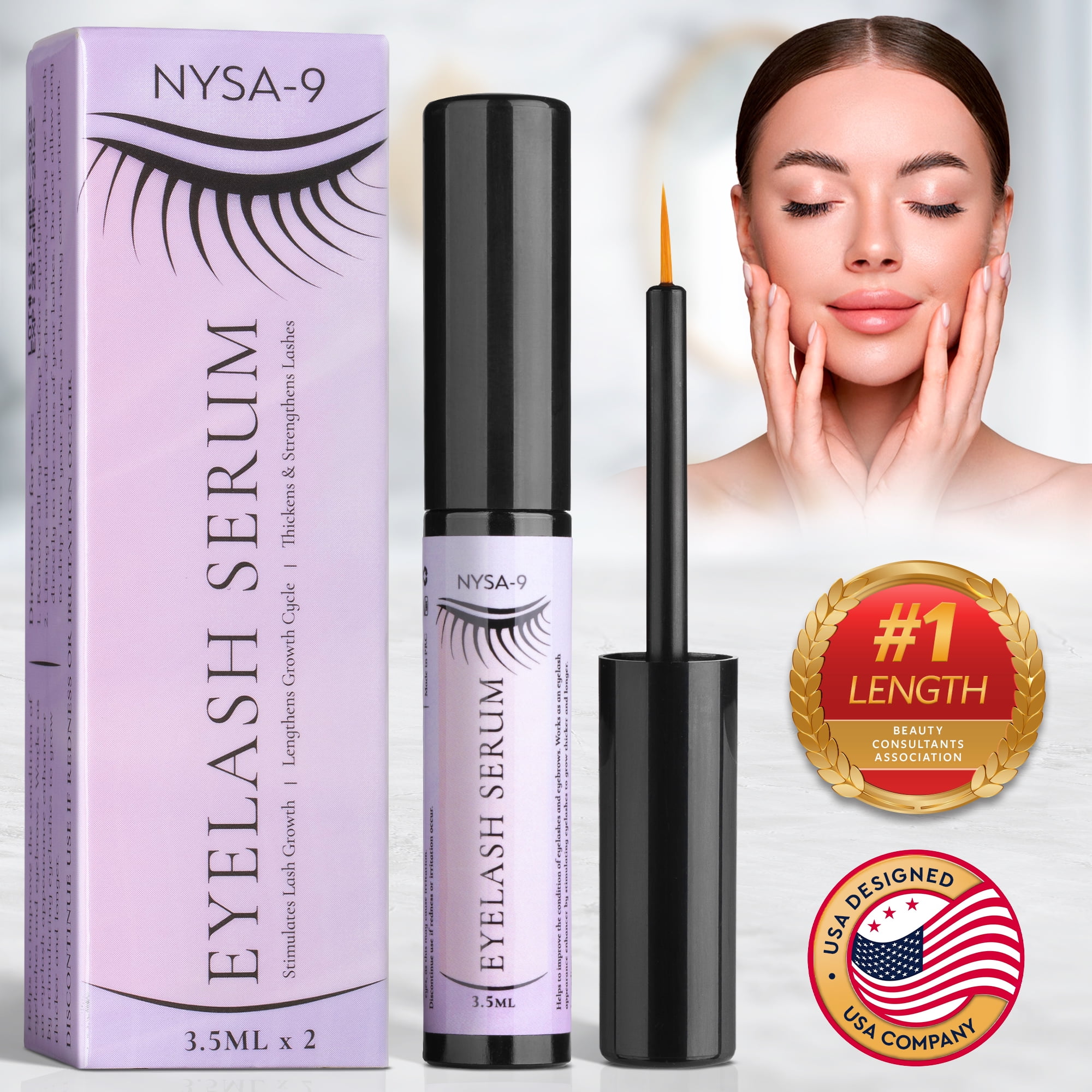 Lash Serum (2 Pack, 3.5 ml each), Eyelash Growth Booster for Longer ...
