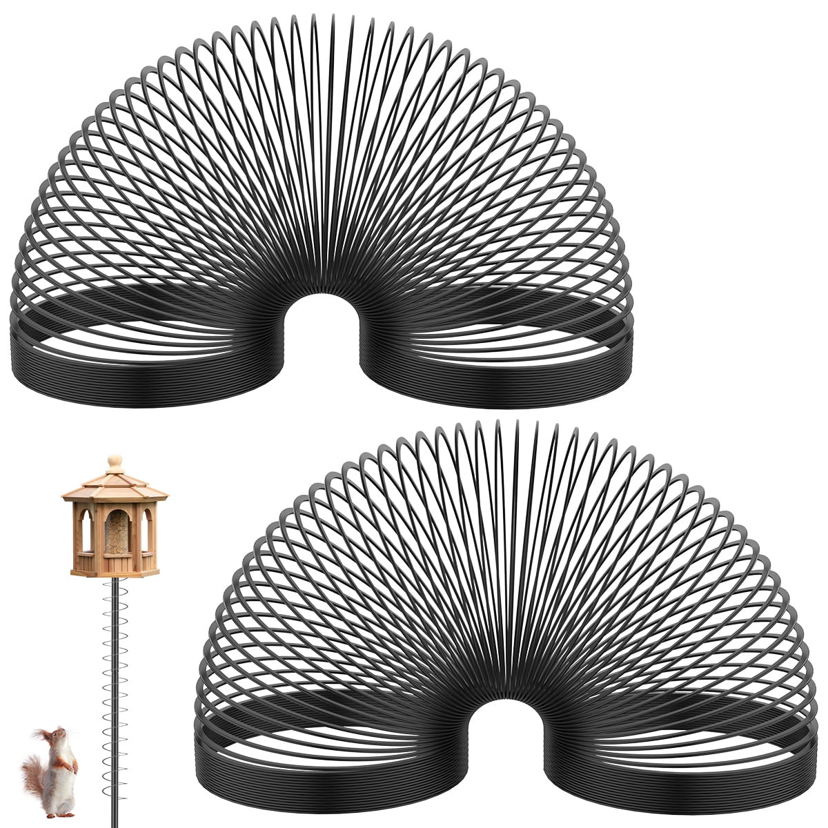 Austok 2Pcs Squirrel Proof Spring Elastic Squirrel Baffle Metal Spring ...