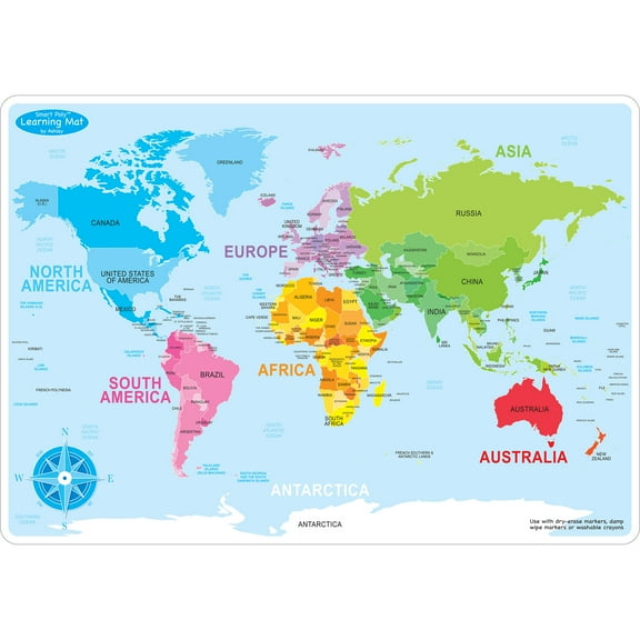 Ashley Productions Smart Poly Learning Mats, 12" x 17", Double-Sided, U ...
