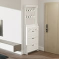 Modern Shoe Cabinet With 8 Hook, 3 Flip Doors, 2 Drawers Freestanding ...