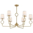 Possini Euro Design Possini Euro Pirouette 40"W Warm Gold & Linen 6 ...