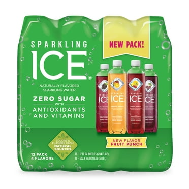 Sparkling Ice Red Variety Pack, 17 fl oz Bottles, 24 Pack, Low-Calorie Flavored Sparkling Water ...