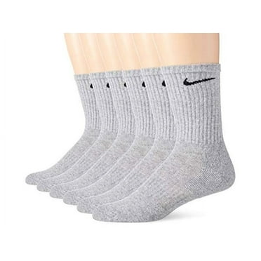 Nike Everyday Plus Cushion Crew Grey/Black Socks - 6 Pair Pack SX6897 ...