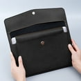 Ihhxva Magnetic Lock Leather File Bag, A4 Paper Folder, Data Business ...