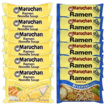 Maruchan Ramen Instant Noodle Soup Variety, 2 Flavors - 12 Packs Creamy ...