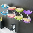 2PC Mixed-Color Soap Dish, Lotus Pattern Soap Draining Dish, Bathroom ...