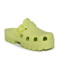Wild Diva Slip On Buckle Chunky Platform Clog Mules (Neon Green, 6 ...
