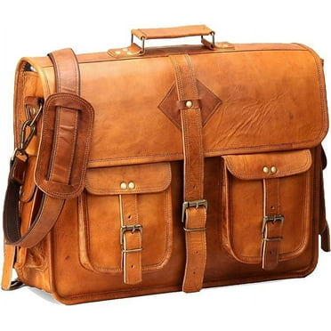 Le Donne Leather Classic Dowel Rod Laptop Briefcase LD-628-R - Walmart.com