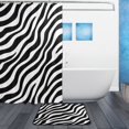 Bath Curtain & 66x72in Non-Slip Bath Mat Set 12-Grommet Shower Curtain ...