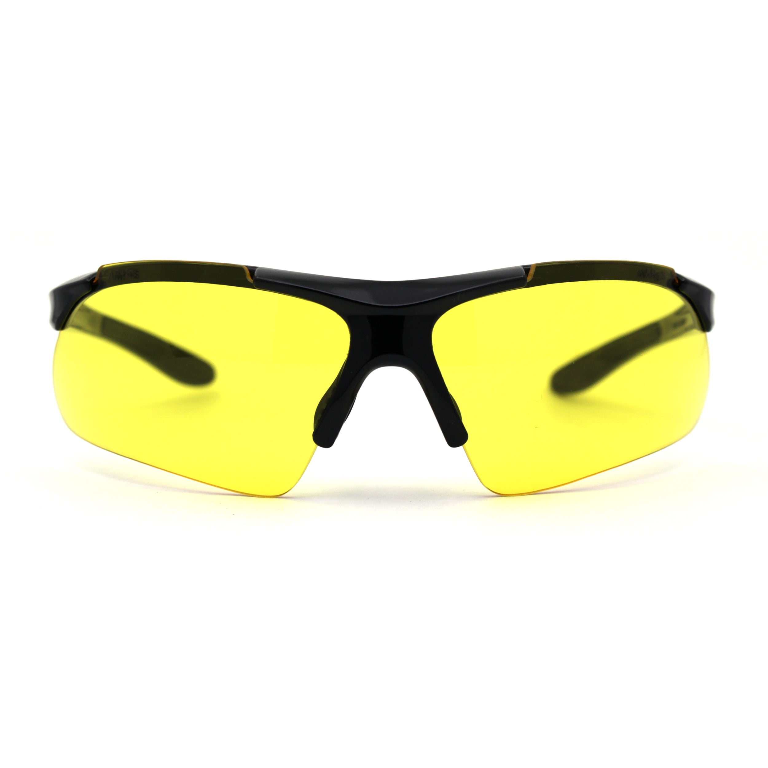 Mens ANSI Z87.1+ Baseball Style Half Rim Sport Safety Glasses Black ...