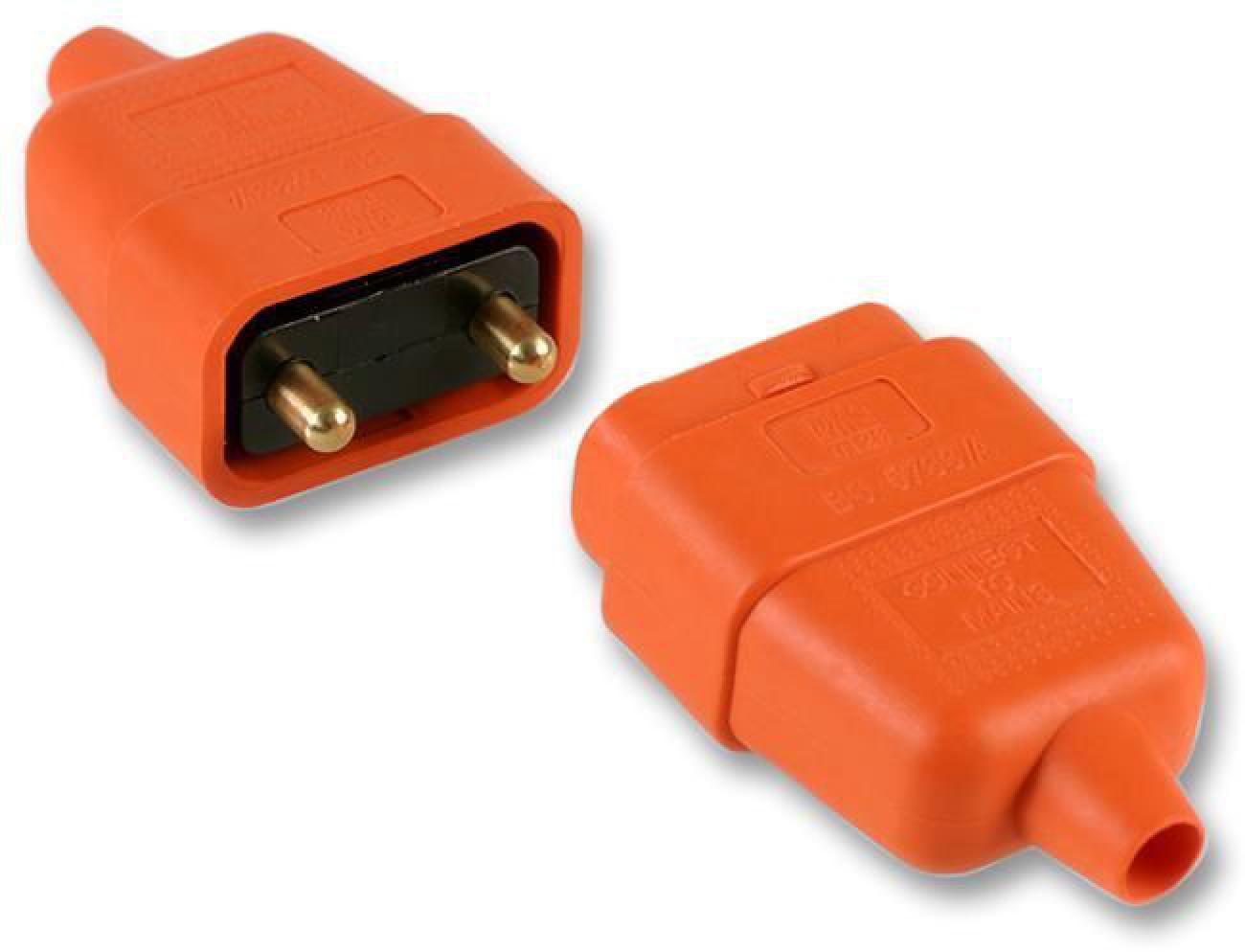 PRO ELEC - 2 Pin In-Line Rubber Connector, 10A Orange - Walmart.com