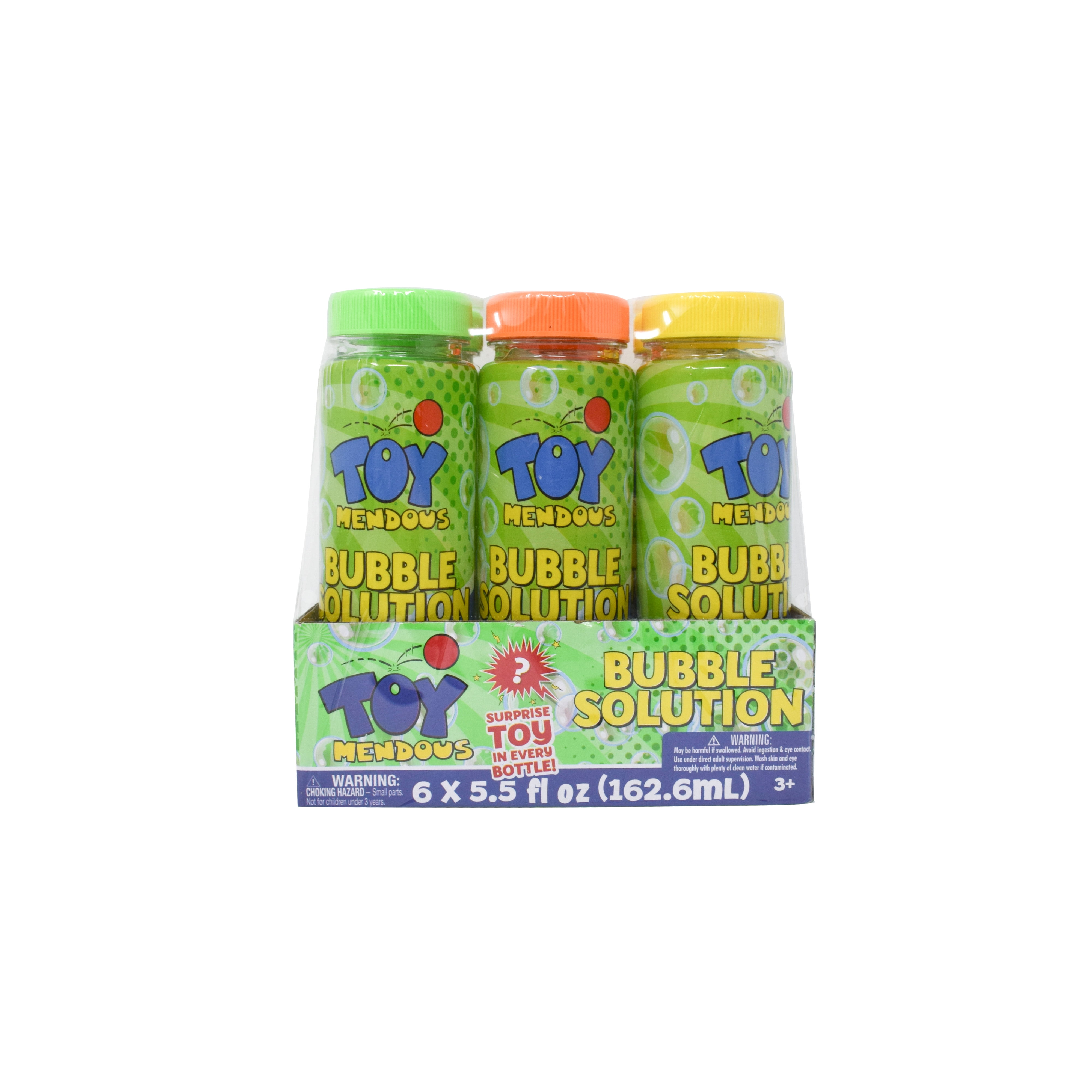 Toymendous 6 Pack 5.5 oz Bubble Blowing Bottles with Surprise Toy ...