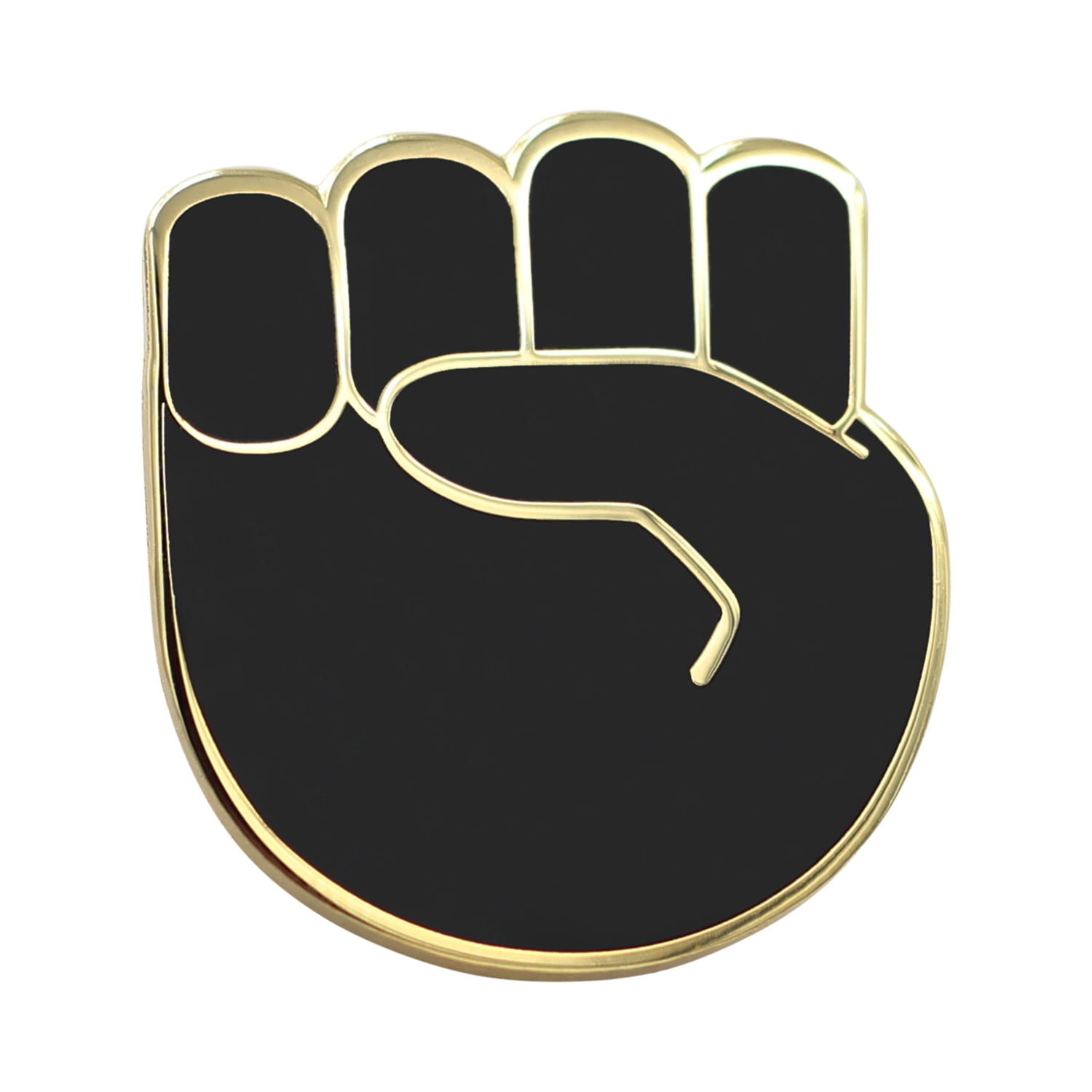 Raised Fist Emoji – Black & Gold Enamel Pin - Walmart.com