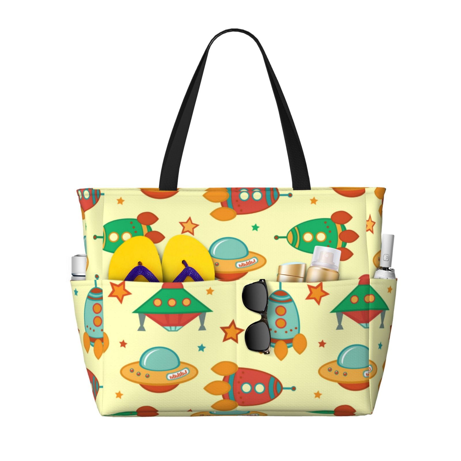 Fotbe Colorful Outer Space Pattern Water-Resistant Beach Travel Bag ...