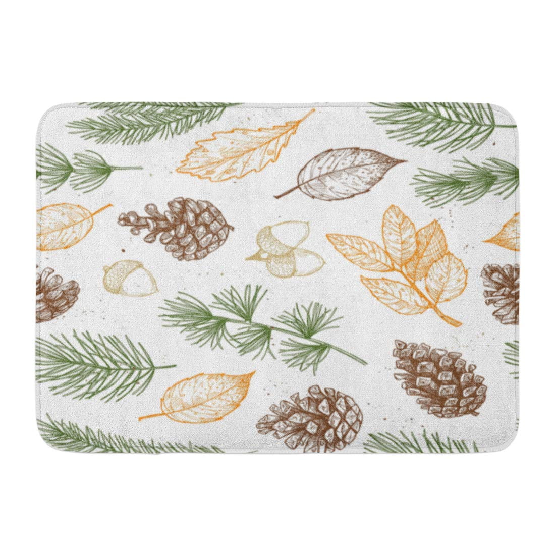 LADDKE Pinecone Forest Autumn Collection Spruce Branches Acorns Pine ...