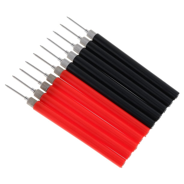 10pcs Spring Test Probe Tip Insulated Test Hook Wire Connector Test Pin