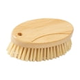 Bamboo Scrub Brush Oval Wooden Body Brush Fiber Bristles for Deep ...