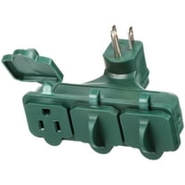 Woods 13270 Green Weatherproof 3-Outlet Adapter, Outdoor Indoor Use ...