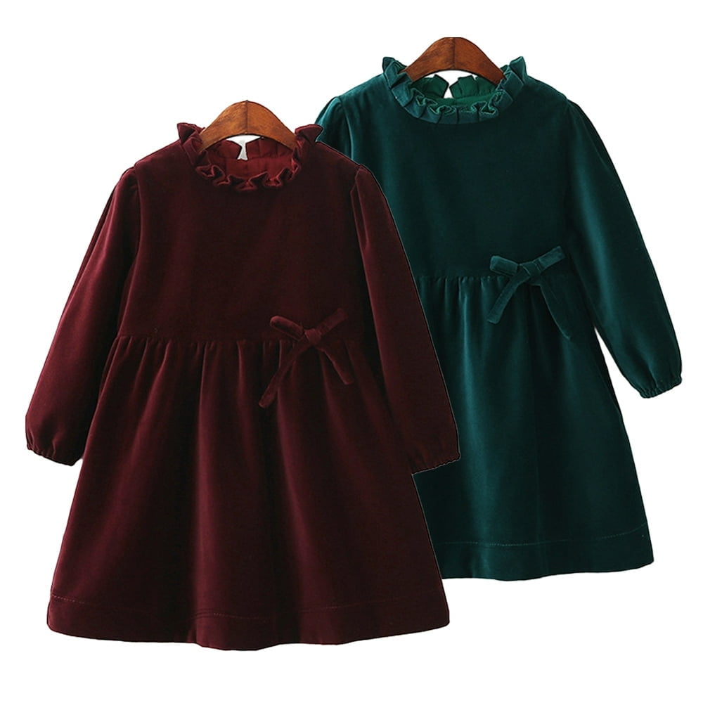 Click here for Debgfs Kids Girls Crewneck Dresses Toddler Velvet... prices