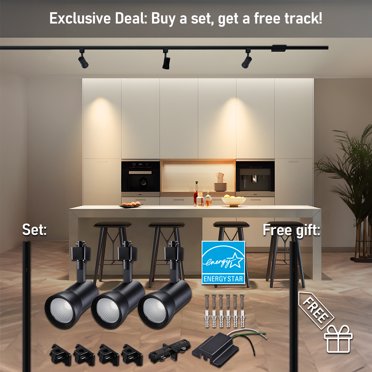 Free Shipping! Leonlite Track Light Kit 2x10W Cool White Heads 2xH ...