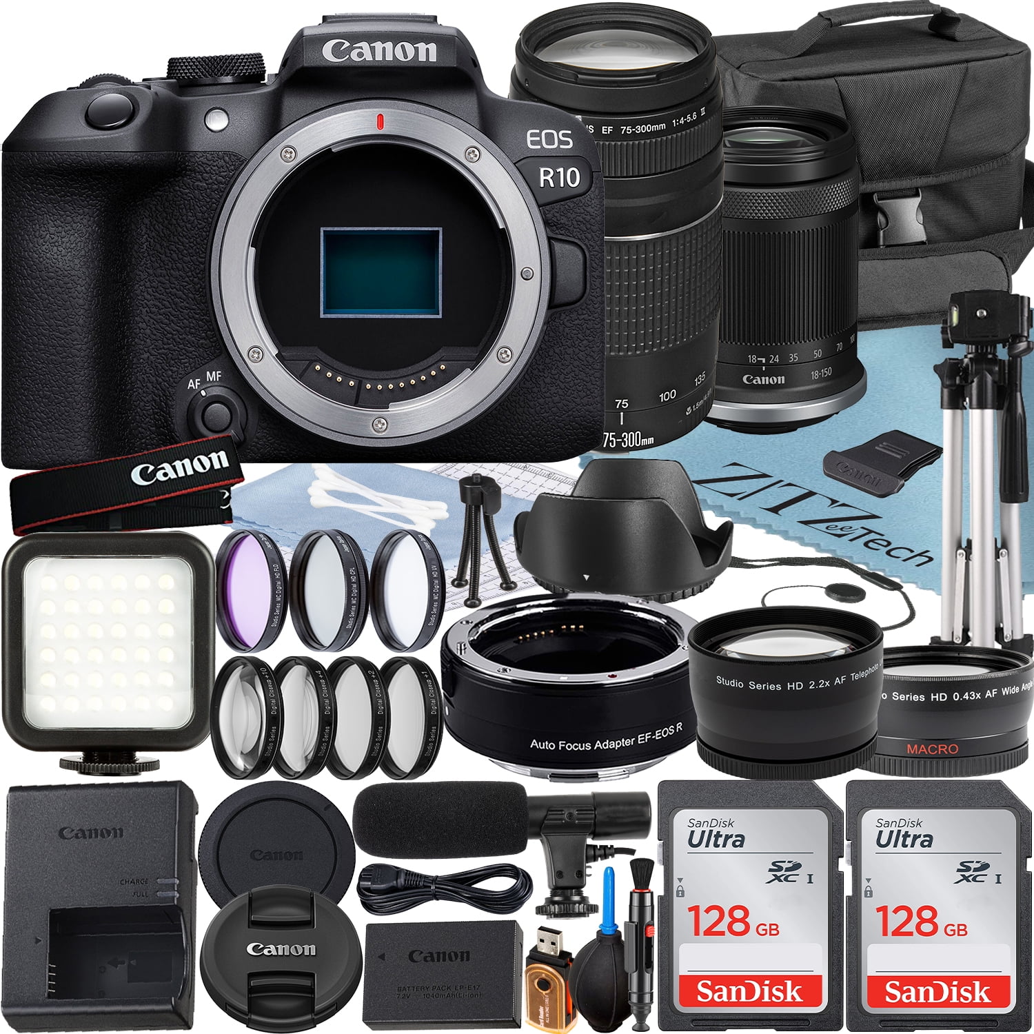 Canon EOS R10 Mirrorless Camera with RF-S 18-150mm + EF 75-300mm Lens ...