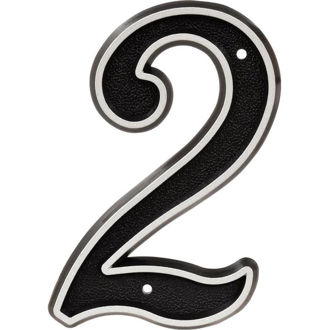 Hillman Group 845894 6 in. Gray & Black Reflective Plastic House Number ...