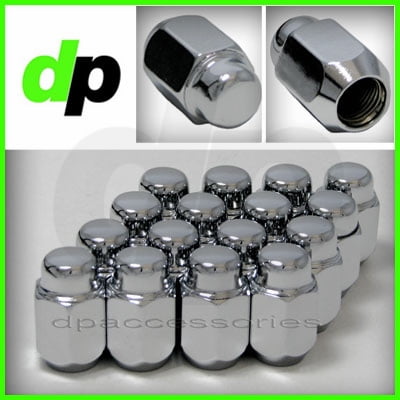 24 Chrome 1/2-20 Closed End Acorn Lug Nuts - Cone Seat - 13/16" Hex ...