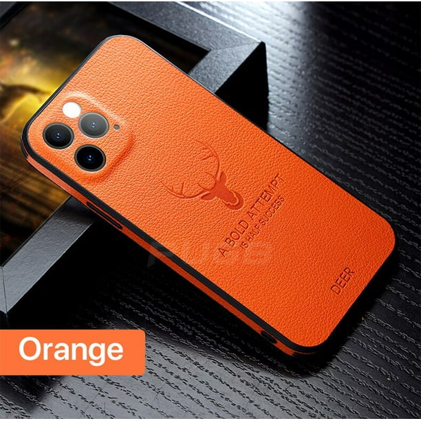 Funda de marco cuadrado de textura de cuero de lujo para iPhone 14 Plus ...