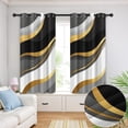 Black and Gold Marble Pattern Blackout Curtains,Triple Weaved Fabric ...