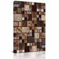 Canvas Wall Art Square Stone Tiles Canvas Art Print Vintage Brown Tan ...