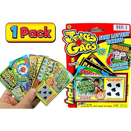 JA-RU Fake Lottery Ticket Scratch Tickets (5 Tickets / 1 Pack) Pranking ...