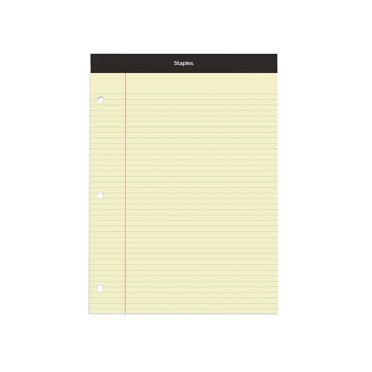 Staples Notepads 5" x 8" Narrow Canary 50 Sheets/Pad 12 Pads/Pack ...