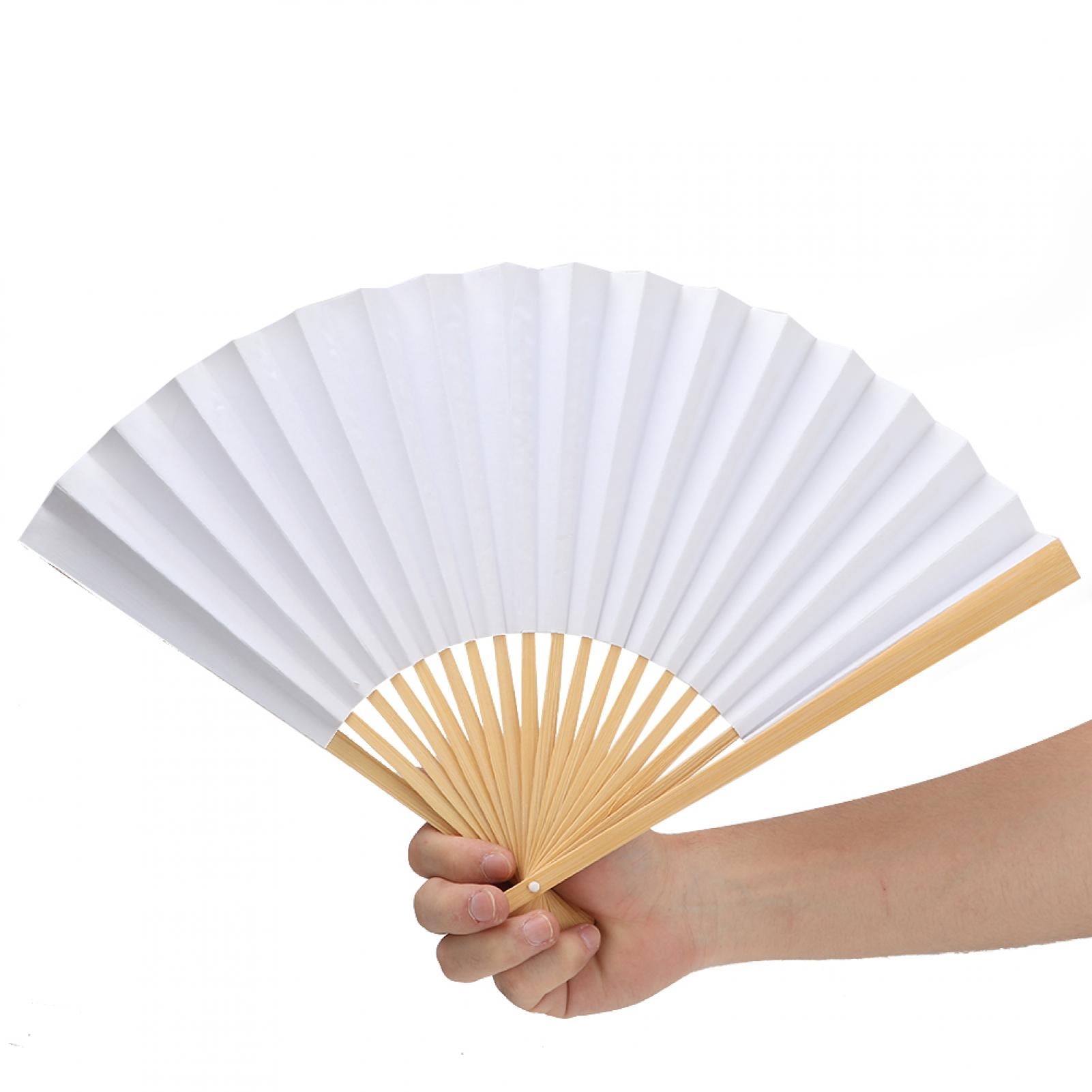 Click here for Estink Wood Folding Fan White Paper Fan  Decoratio... prices