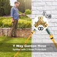 2-Way Brass Garden Hose Splitter, 3/4 Inch Y Connector for Outdoor ...