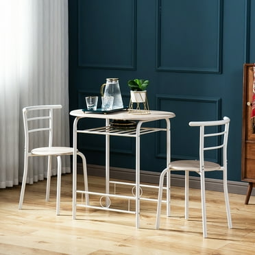 Small Kitchen Table Set 3 PCS, Dining Room Breakfast Table Set for 2 ...