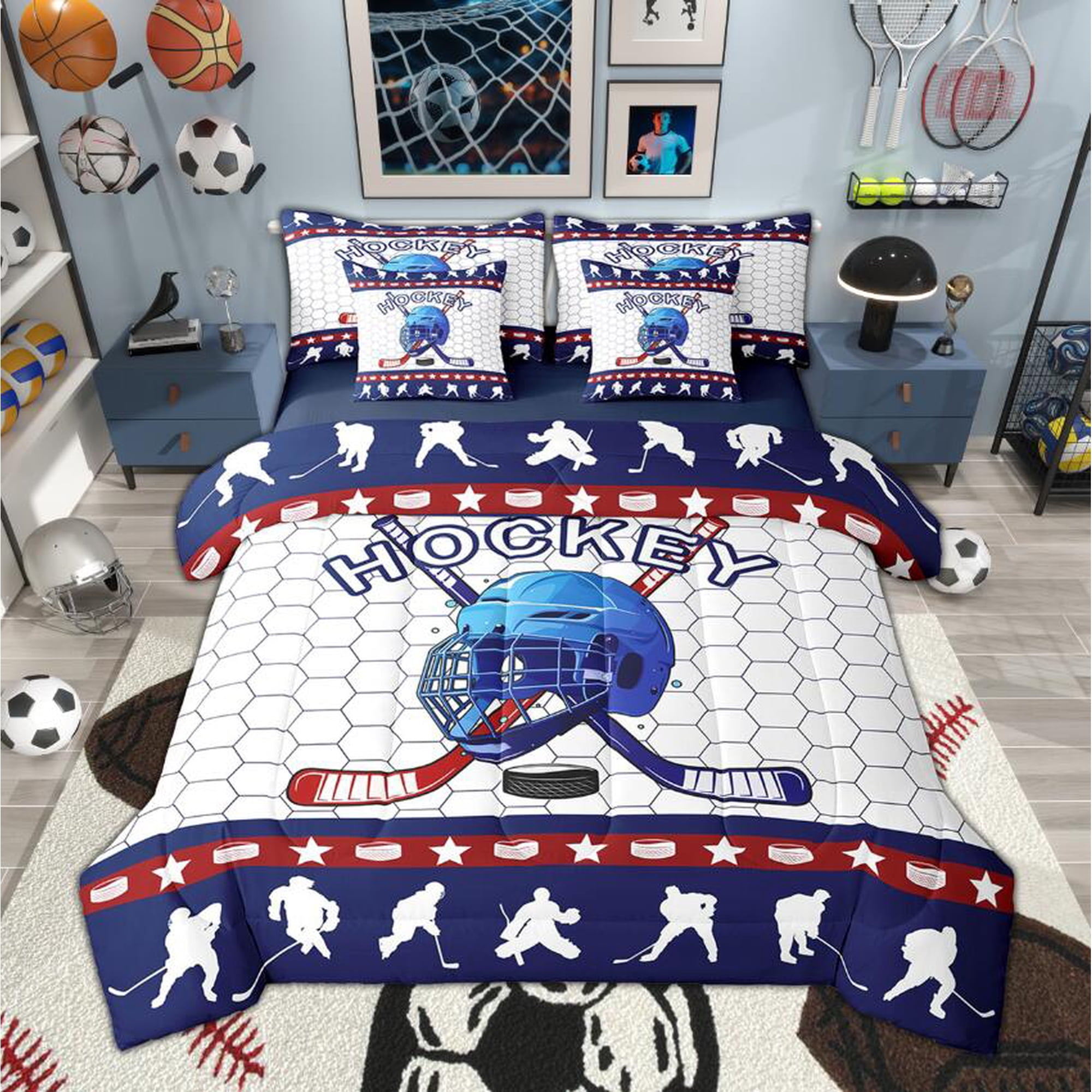 Click here for Manfei Ice Hockey Boy Twin Bedding Sets 7-Piece  T... prices