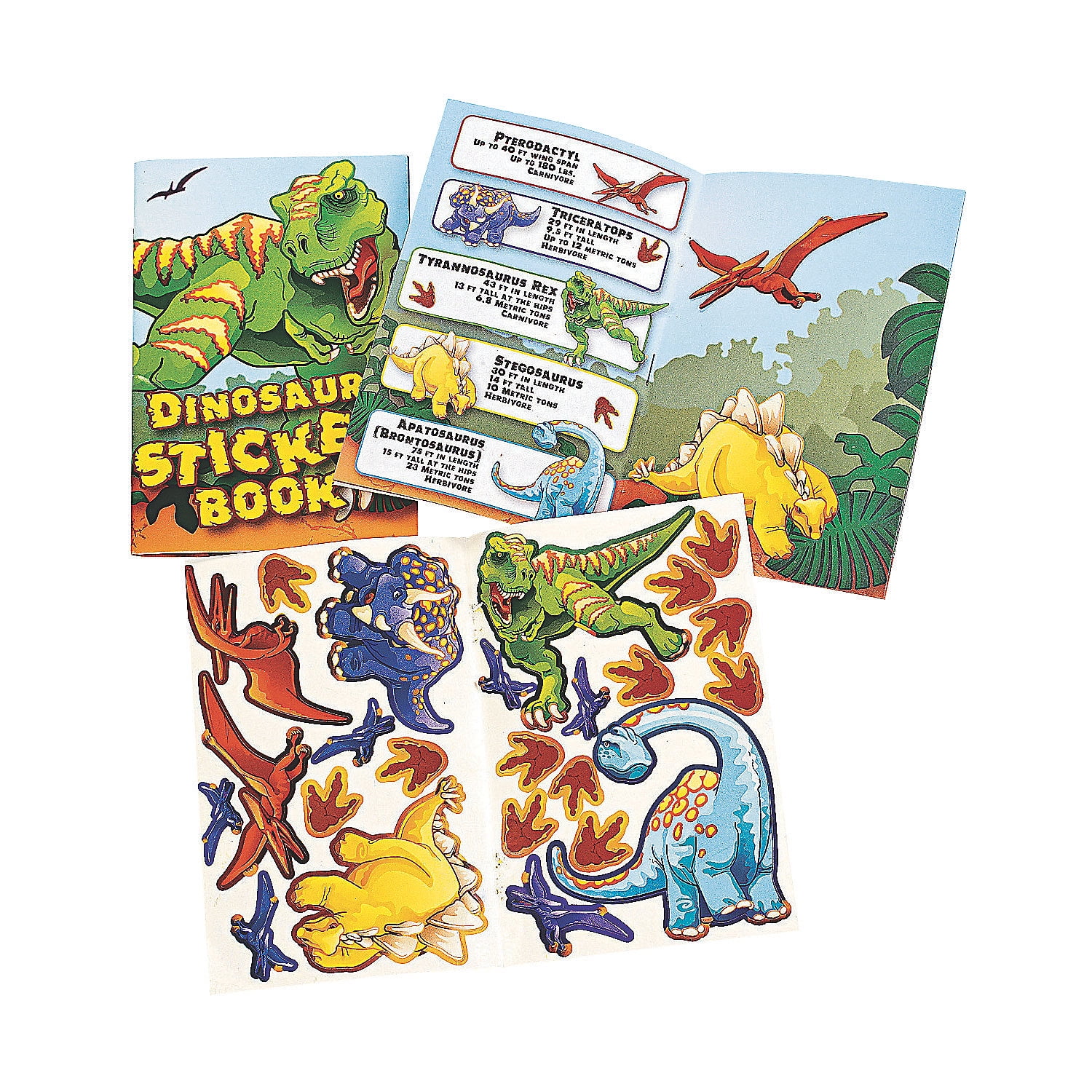 Dinosaur Sticker Books - Stationery - 12 Pieces - Walmart.com