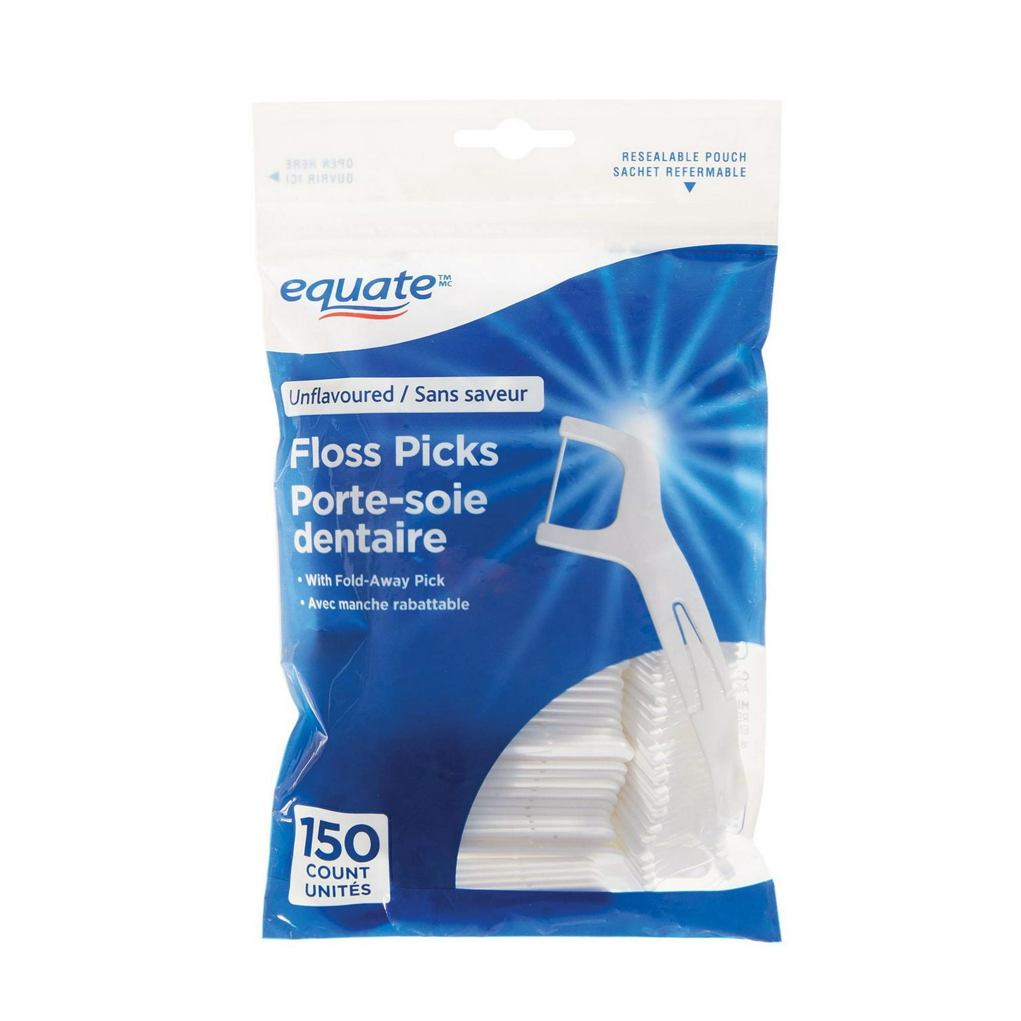 Click here for Equate Flosser With Fold-Away Pick  Unflavoured  1... prices