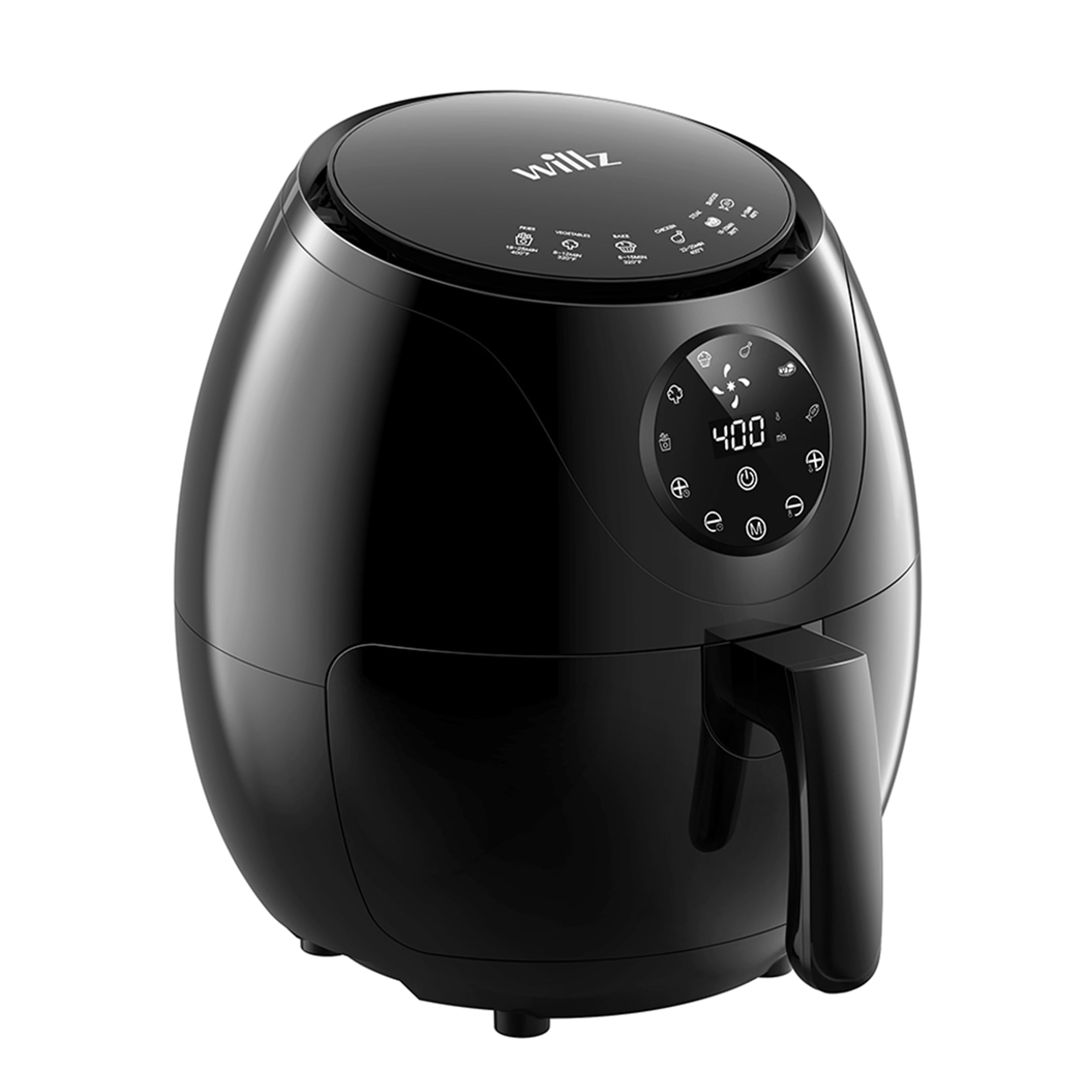 Willz 3.5 Quart Digital Air Fryer with 6 Preset Functions in Black ...