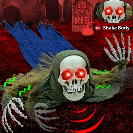 52 Inch Crawling Zombie Halloween Animated Prop Decorations Outdoor ...