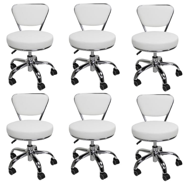 MAYAKOBA Set of 6 Salon Nail Pedicure Stool DAYTON WHITE Pneumatic ...